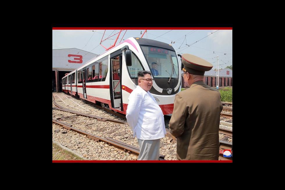 Kim Jong Un inspects North Korean tram and trolleybus | News | Railway ...